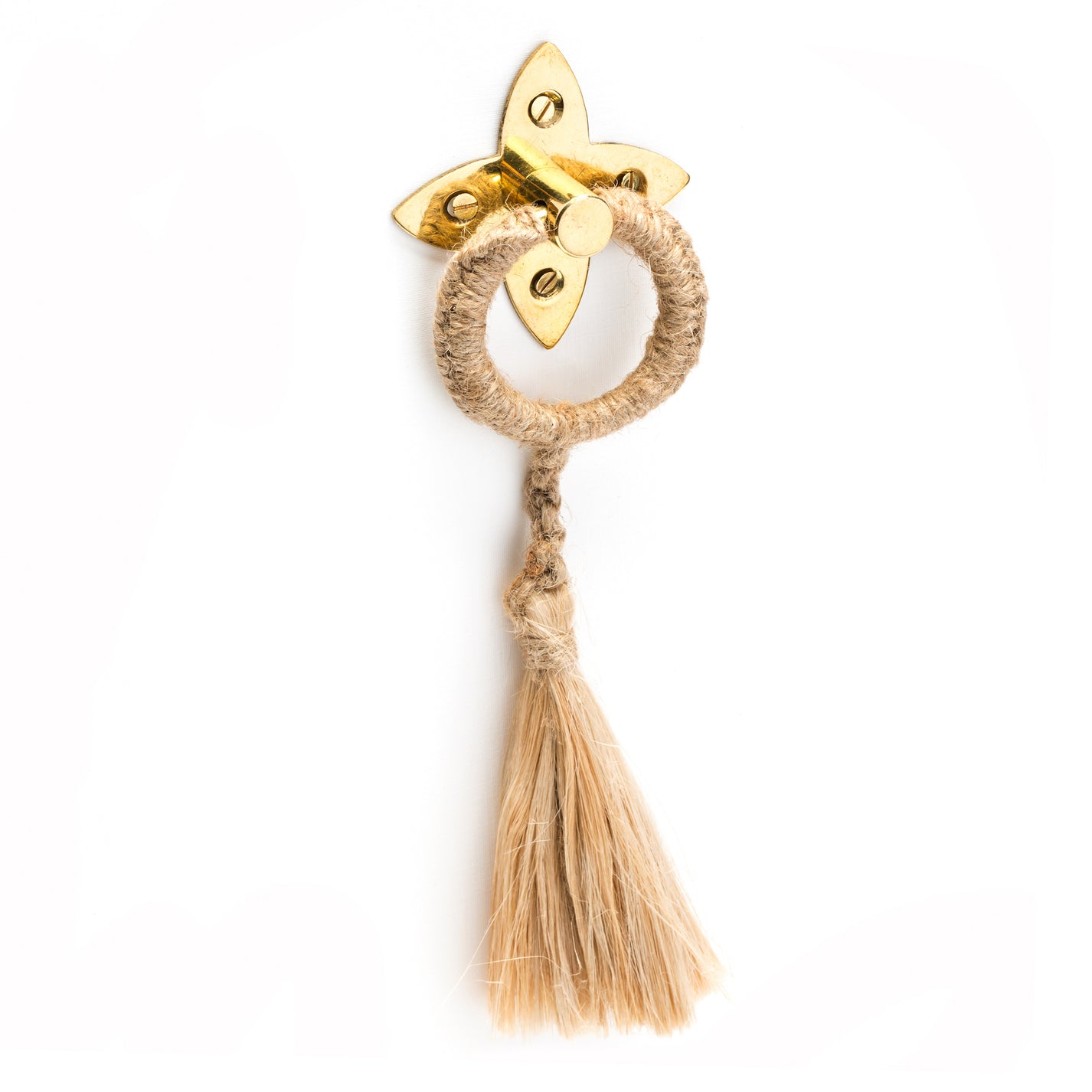 Jute Ring Pull with Brass Fasteners – Mother of Pearl & Sons Trading
